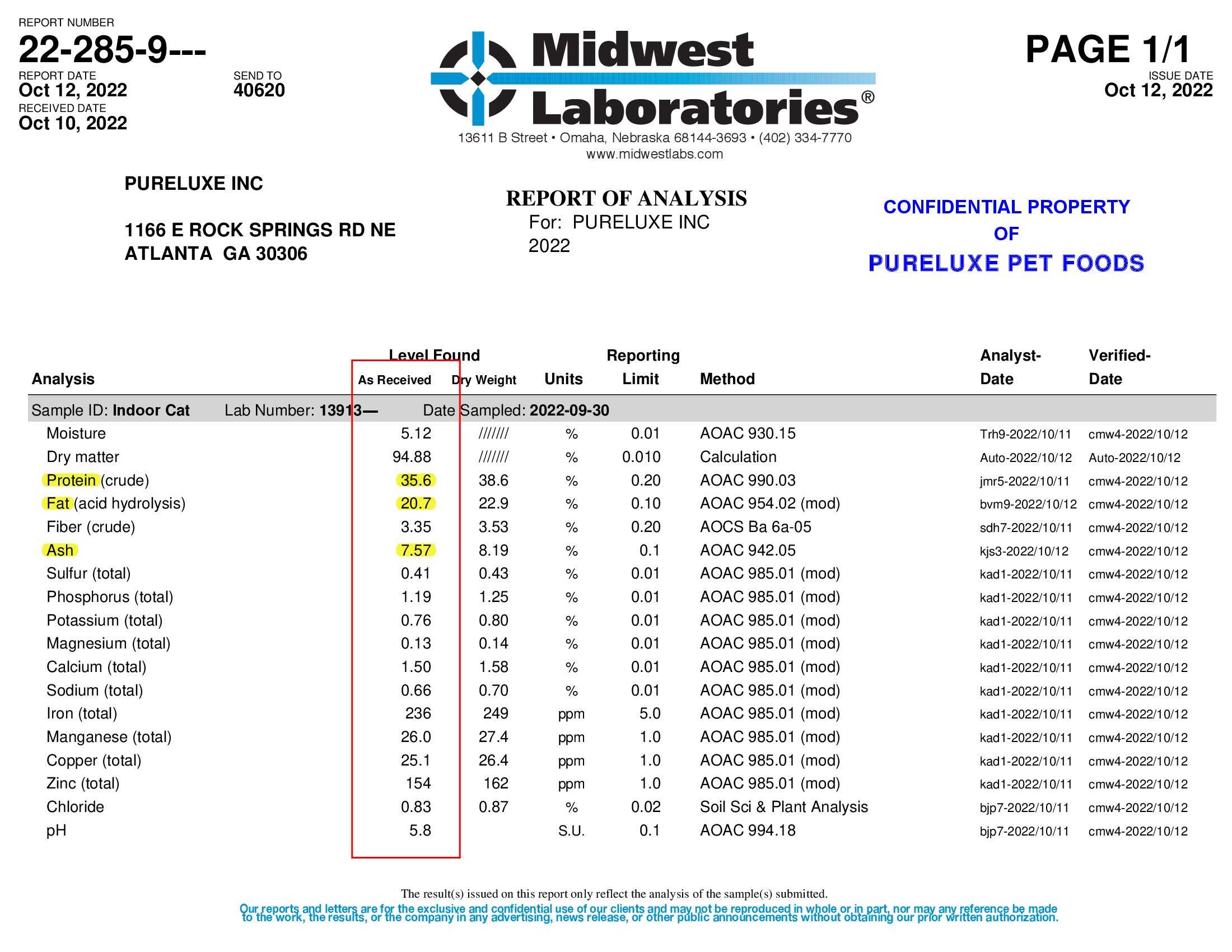 Batch Report Indoor Cat - PureLUXE Pet Food | Natural, Healthy Food For ...